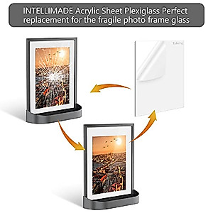 Esheng Clear Acrylic Sheet Cast Plexiglass 12"×12"Square Panel 1/25"(1mm) Thick,Laser Engraved Plastic Sheet,Easy to Cut,With Double-Sided Protective Film for Signs, DIY Display Projects, Craft,2Piece