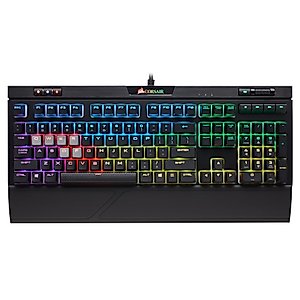 CORSAIR STRAFE RGB MK.2 Mechanical Gaming Keyboard - USB Passthrough - Linear and Quiet - Cherry MX Red Switch - RGB LED Backlit-17.6 x 6.61 x 1.57 inches