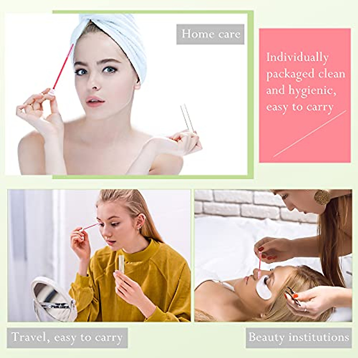 30 Pieces Disposable Eyebrow Brushes with Tubes Mascara Wand Tube Brushes Eyelash Mascara Brushes Diamond Eyelash Tubes with Transparent Cylinder Packaging for Women Girls Makeup (Pink)