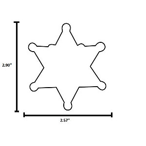 6 Point Star Hidden Badge Bifold WALLET - Genuine Leather Badge 2.9 x 2.57 & ID Holder 2.37 x 3.75 Credit Card WALLET