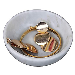 CraftsOfEgypt Real Marble Jewelry Dish - Ring Holder - Jewelry Organizer Tray - Decorative Key Bowl-Home Decor Wedding Gift- Ring Dish - Jewelry Tray -Vanity Tray - Decorative Tray - Marble Tray