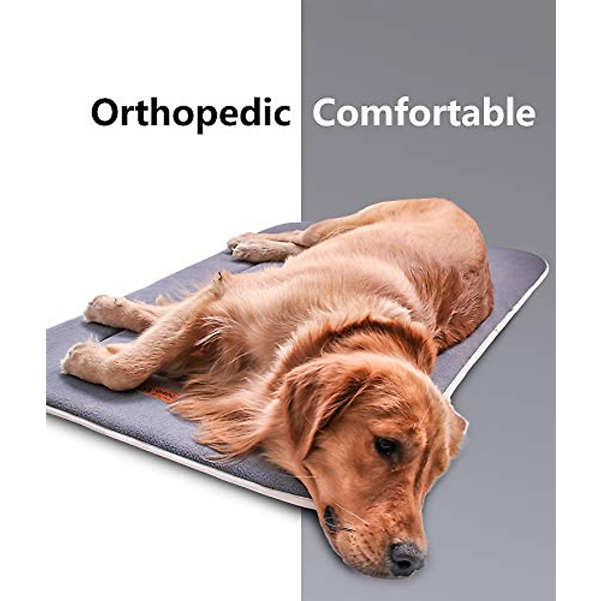 QIAOQI Dog Bed Kennel Pad Crate Mat Washable Orthopedic Antislip Beds Dense Memory Foam Cushion Padding Bolster | Perfect Sleep Bedding Pads for Carrier Cage