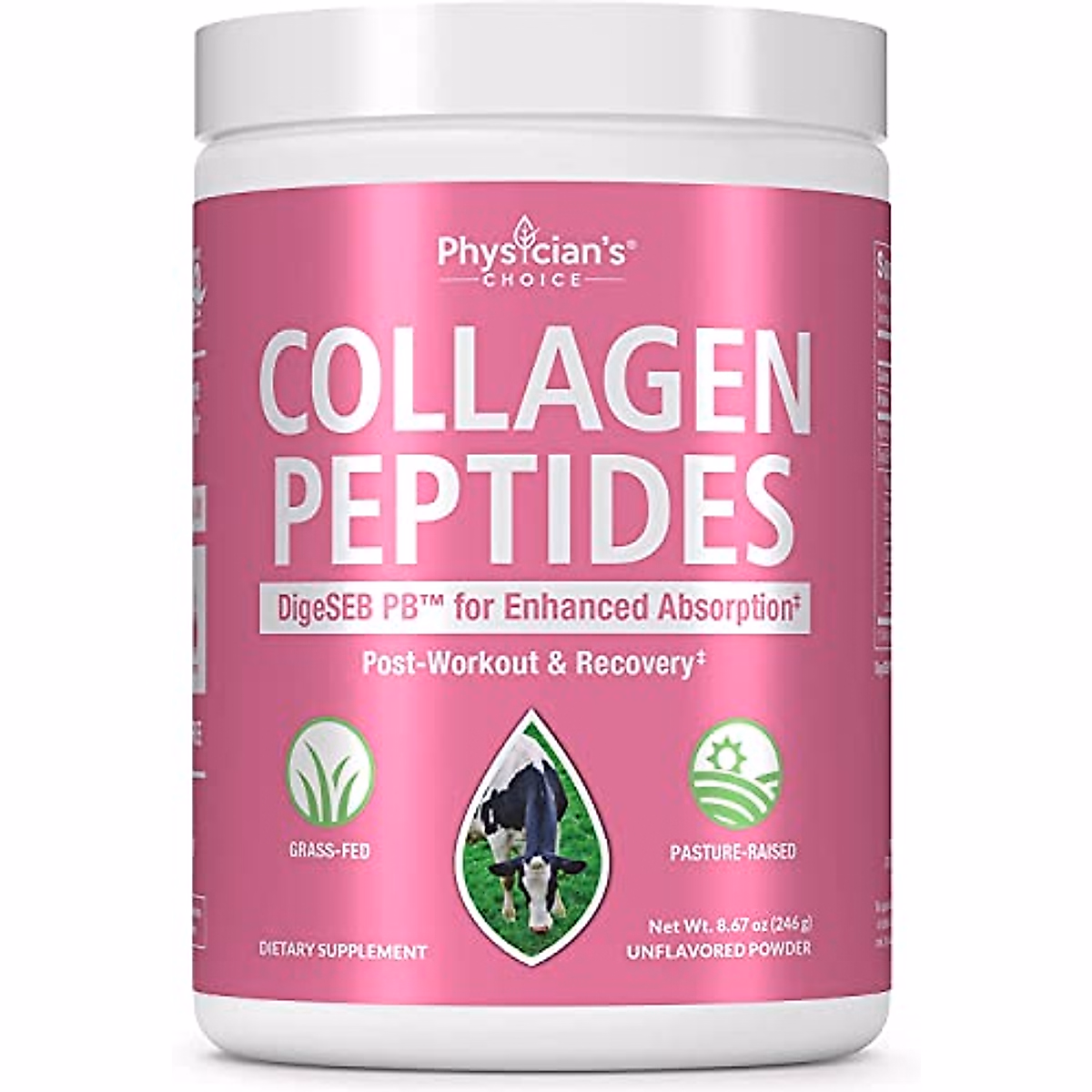 Collagen Peptides Powder - Hydrolyzed Protein(Type I & III) - Digestive Enzymes - Keto Collagen Powder for Women & Men - Hair, Skin, Joints & Workout Recovery Aid - Grass Fed, Non-GMO, Gluten-Free