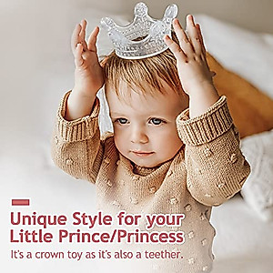 haakaa Silicone Baby Teether for 3m+ Baby Teething Toy Crown Shape, Clear Color