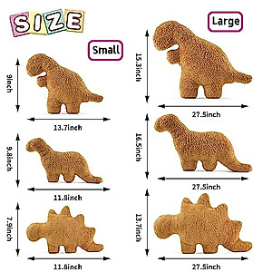 SNOWOLF 27.5" Cute Dino Nugget Pillow Soft Squishy Dinosaur Chicken Nugget Pillow Plush Toy for Decorations (Can't Stand Still), Creative Gift Ideas for Boys Girls Easter Birthday (Brontosaurus)