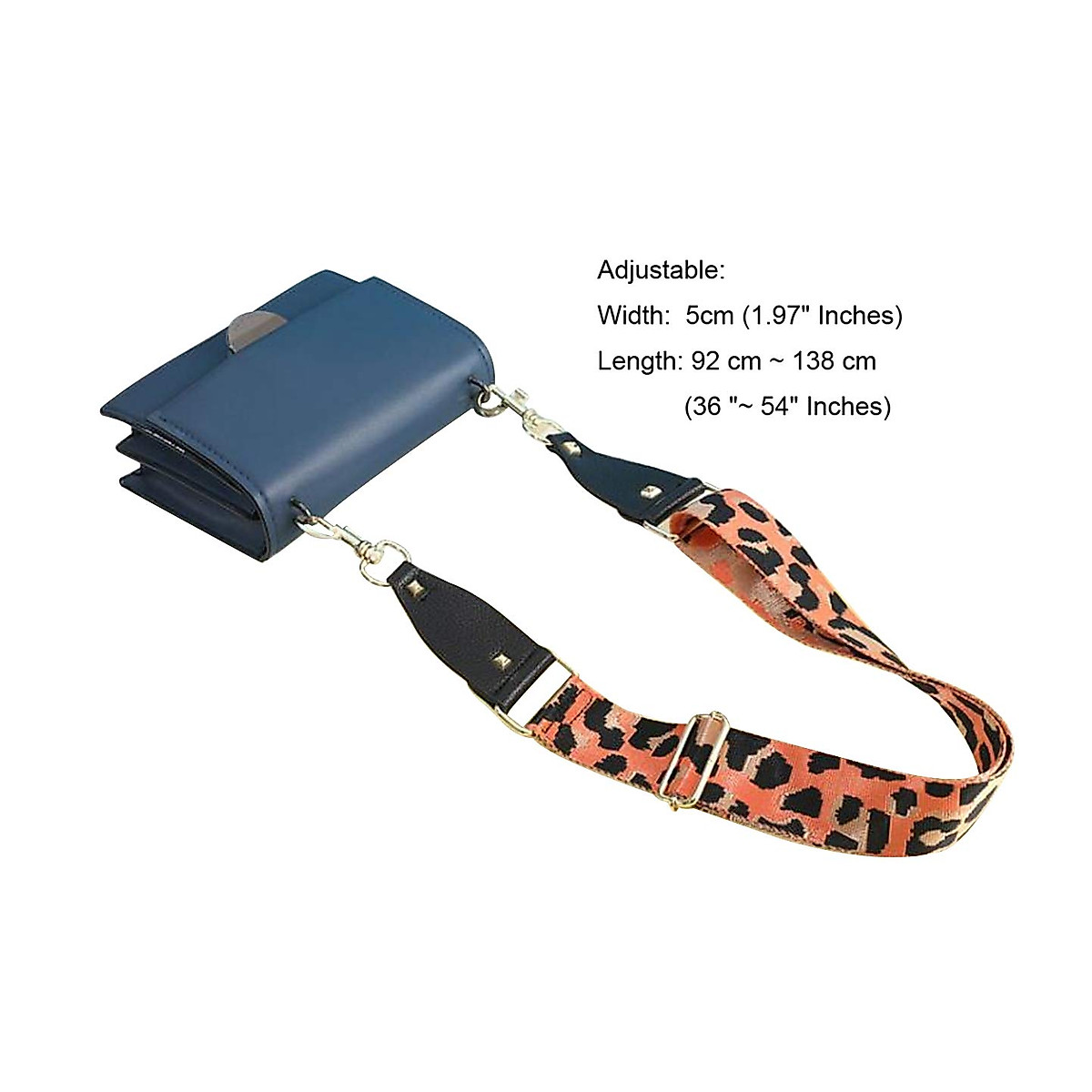 Reason Charm 1.97" Wide Strap Adjustable Crossbody Bag Strap Replacement All-Match Canvas Strap Purse Strap Handbags Strap (Orange)