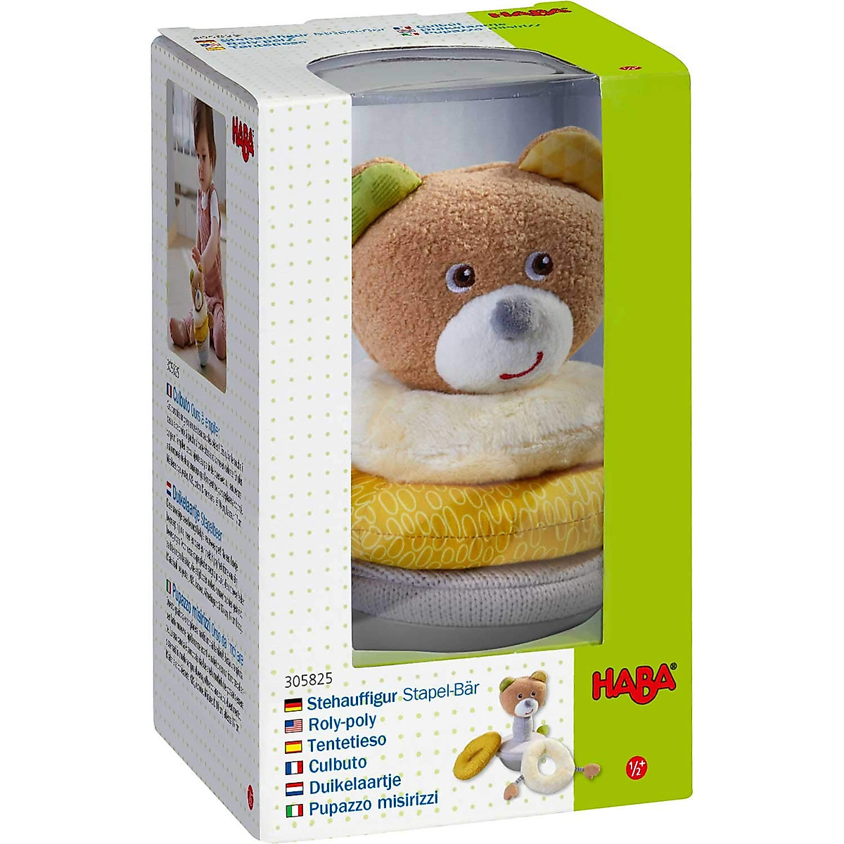HABA Roly Poly Bear Soft Wobbling & Chiming Baby Toy