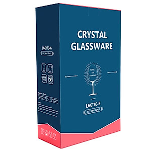 FAWLES Red Wine Glasses, Set of 6 Burgundy Wine Glasses, 17 oz Crystal Wine Glasses, Wedding Housewarming Gift