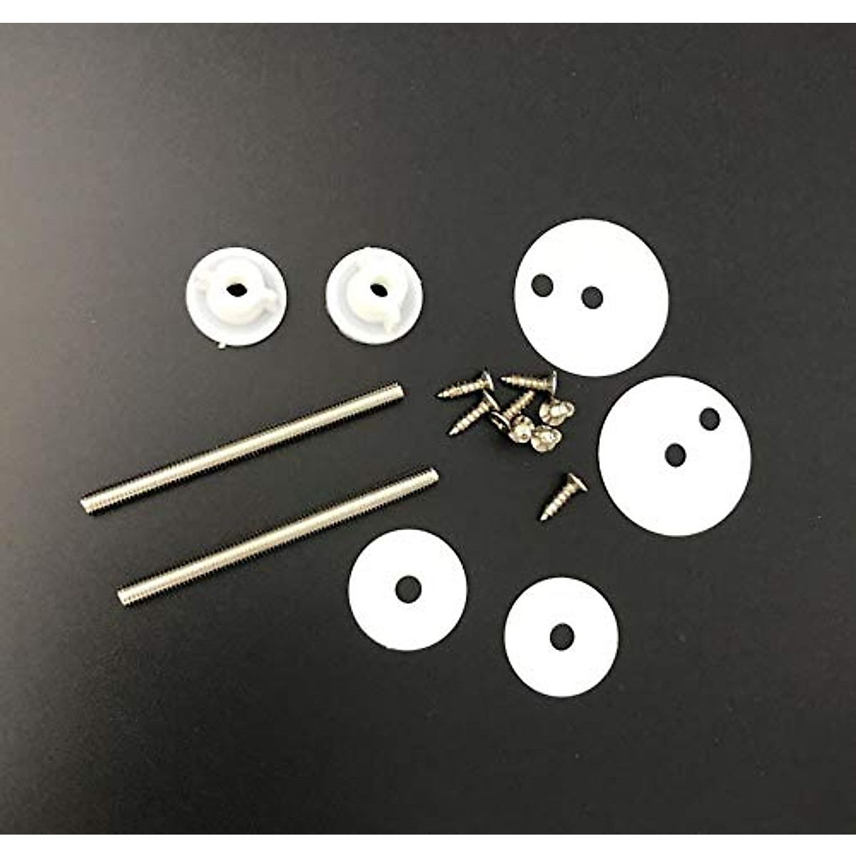 1 Pair Zinc Alloy Toilet Seat Hinge Mountings with Bolts Screw and Nuts Top Tightening Toilet Lid Hinge Toilet Replacement Part for Flush Toilet Cover