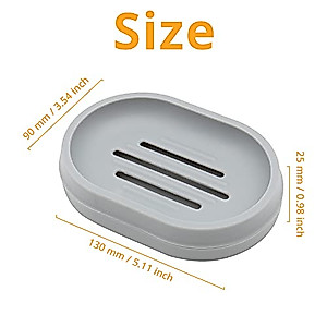 Sihuuu Soap Dish, Soap Saver Holder Soap Tray for Bathroom Shower Easy Cleaning, Dry, Stop Mushy Soap (Gray, Plastic)