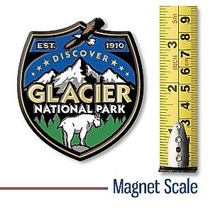 Glacier National Park Magnet by Classic Magnets, 2.9" x 3.3", Collectible Souvenirs Made in The USA