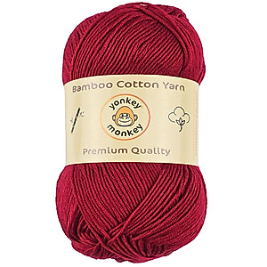 10-Pack Yonkey Monkey Skein Tencel Yarn - 70% Bamboo, 30% Cotton - Softest Quality Crocheting, Knitting Supplies - Lightweight and Breathable Fabric Threads 210 Meters