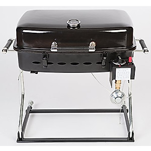Faulkner 51322 Black Barbecue Grille with Disposable Bottle Adapter