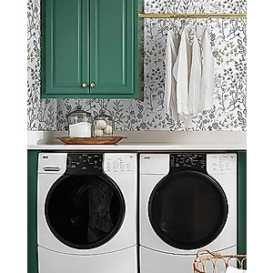 Timeet Floral Wallpaper Peel and Stick Wallpaper Wildflowers Wallpaper 15.4"x118.11" Deer Crane Wall Murals Self Adhesive Removable Wallpaper for Bedroom Living Room Wall Decor