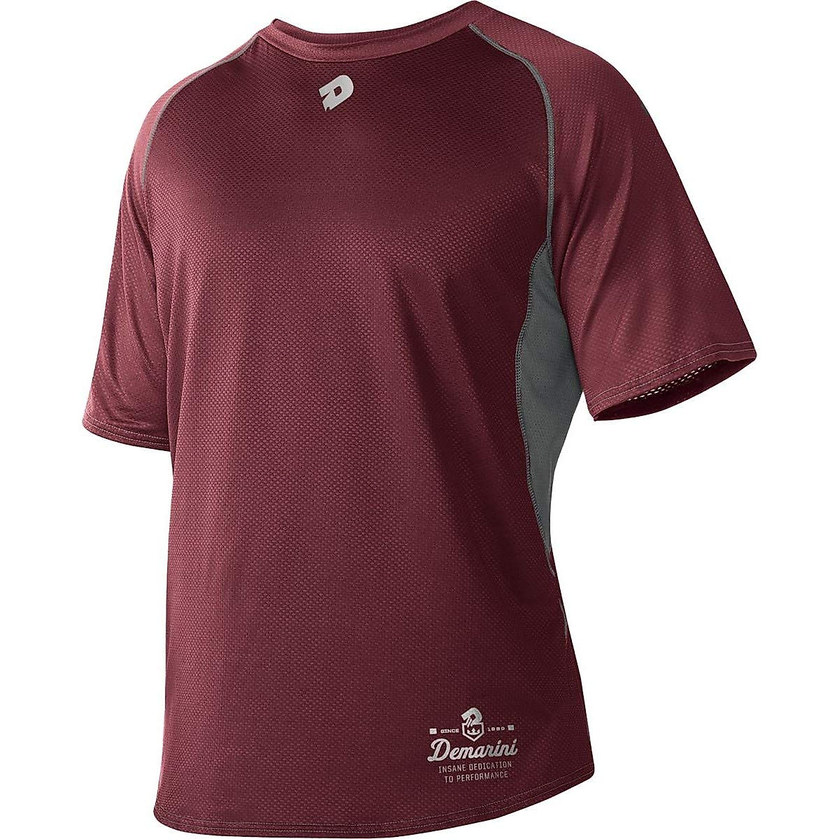 DeMarini Boy's Game Day Short Sleeve Shirt, Maroon, Youth Large