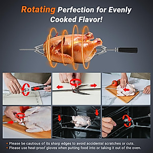 AMZCHEF 24" Single Wall Oven, 2.65 Cu.ft. Built-in Electric Wall Oven with 5 Cooking Functions, 360° ROTATING ROTISSERIE, 2200W, Mechanical Knobs Control, Timer, Stainless Steel Wall Oven for Kitchen
