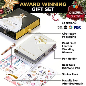 DELUXY The Ultimate Wedding Planner Book & Organizer For The Bride - Engagement Gifts, Wedding Gifts Binder Agenda, Knot Bridal Wedding Planning Book & Organizer Notebook With Checklists