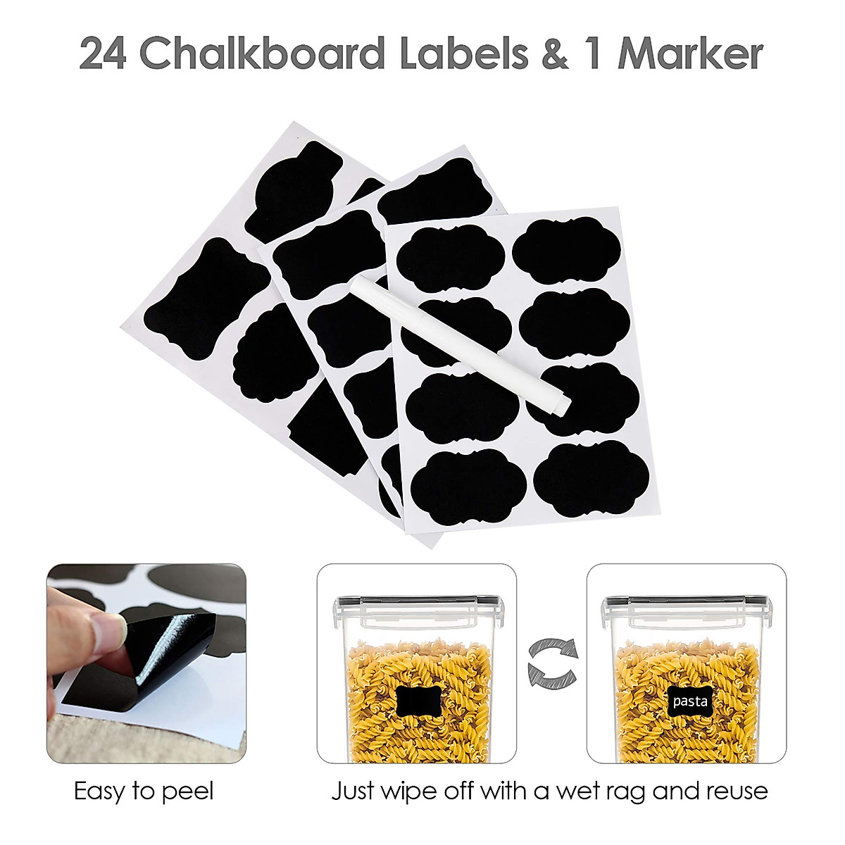 Airtight Food Storage Containers With Lids, PantryStar 7 PCS BPA Free Kitchen Storage Containers for Spaghetti, Pasta, Dry Food,Flour and Sugar, Plastic Canisters for Pantry Organization and Storage