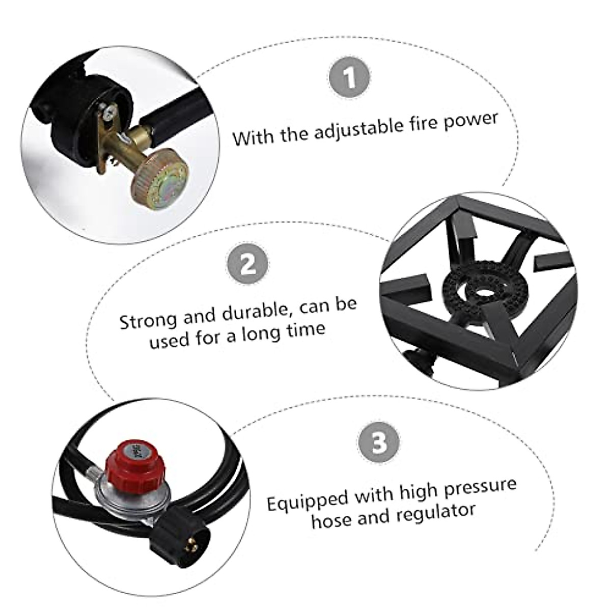 BESPORTBLE Furnace Backpack Stove Gas Grill Portable Folding Stove Grill Accessories Hibachi Grill Outdoor Gas Stove Camping Stove Camping Cooking Stove Gas Burner Burning Wood Hose Regulator