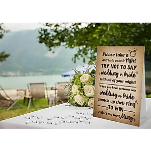 Don't say Bride or Wedding Game, Put a Ring on It Bridal Shower Game with 50 Fake Rings, Bridal Shower Decorations, Bachelorette Hens Party Game, Wedding Shower Supplies - 03