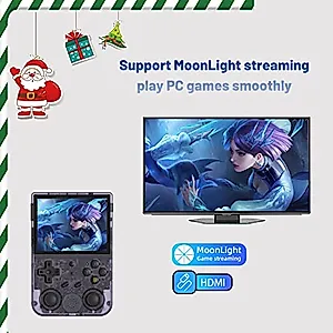 RG353V Retro Handheld Game with Dual OS Android 11 and Linux,RG353V with 64G TF Card Pre-Installed 4452 Games Supports 5G WiFi 4.2 Bluetooth Online Fighting,Streaming and HDMI