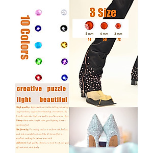 3440 pcs Rainbow Rhinestones Stickers Self Adhesive Bling Gems Jewels Stickers,Face Gem Stick on Rhinestone Strips for Nail Body DIY Craft (3 Size)