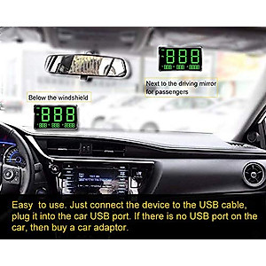 kingneed HUD Original Universal GPS Head Up Display Speedometer Odometer Car Digital Speed Display MPH Over Speed Alarm Car Clock for All Vehicles C60S/C80/C90