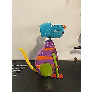 Continental Art Center Inc. CAC20708B Fun Colorful Metal Cute Garden Statue, Dog, Multicolor