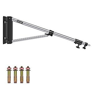 Neewer Wall Mounting Triangle Boom Arm for Photography Strobe Light, Monolight, Softbox, Reflector, Umbrella and Ring Light, Support 180 Degree Rotation, Max Length 5.5 feet/169cm (Silver)