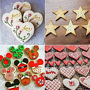 Cookie Cutter for Kids,Mouse Unicorn Dinosaur Heart Star Shapes Stainless Steel Cookie Cutters Mold for Cakes,Biscuits and Sandwiches