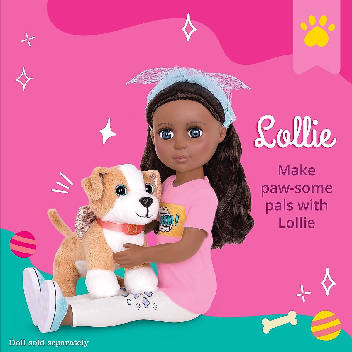 Glitter Girls – Lollie – Plush Toy Dog – Puppy Pet Accessory for 14" Dolls – Toys, Clothes, & Accessories for Girls 3 & Up