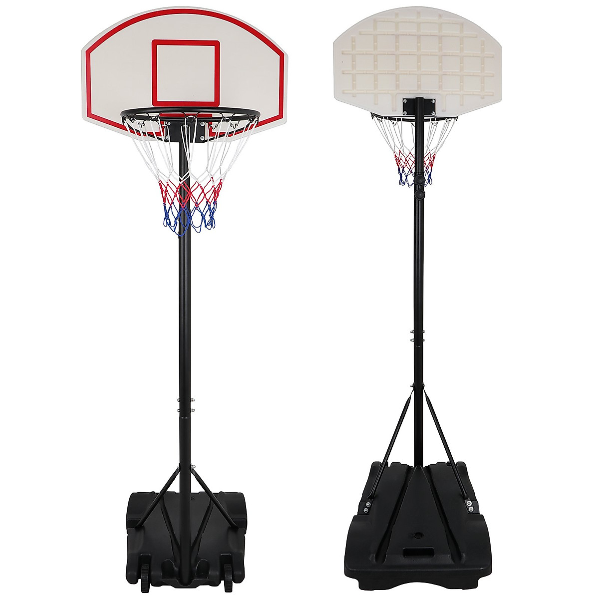 F2C Kids Basketball Hoop System Height Adjustable 76" to 98" Grow-to-Pro Portable Stand Goal W/Net, 28" Backboar d& Wheels Youth Junior Boys Toddlers Indoor/Outdoor