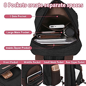 PACKISM Small Backpack Purse for Women - Convertible Sling Bag Multiple Compartment Pockets Adjustable Straps Mini Backpack