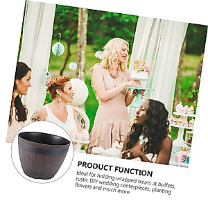 YARNOW 2pcs Pots for Plants Outdoor Plants Wooden Planter Succulents Plants Barrel Planter Succulent Planters Flower Pots Garden Floor Flower Pot Extra Large Wooden Flower Pot