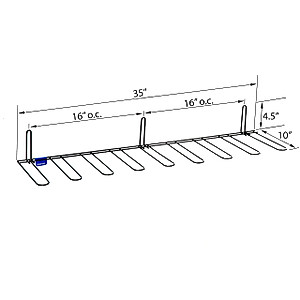 Rack'Em 4 Pair Boot Rack & Wader Hanger , 4.5"H x 35.25"W x 10.5"D