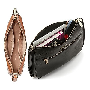 Kate Spade New York crossbody bag for women Leila top zip purse handbag for women, Warm ginger, Medium