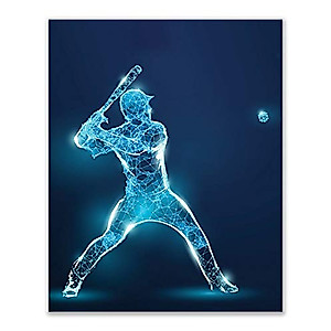 Baseball Wall Art Prints - Set of 4 (8x10) Unframed Baseball Posters - Baseball Room Decor For Men Kids Teenagers - Baseball Poster Set For Bedroom Man Cave - Baseball Wall Decor Dorm - Baseball Boys Bedroom Decor - X-Ray