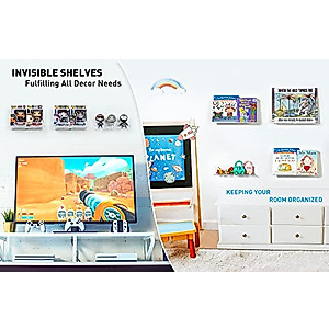 OAPRIRE Clear Acrylic Wall Shelf Set of 2, 10" Floating Book Shelves for Wall, Display Floating Wall Shelves for Bathroom, Bedroom, Kitchen