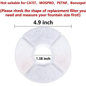 Intpro Cat Water Fountain Filter Replacement 16 Pack Automatic Flower Water Dispenser Filter Compatible With YOUTHINK ISYOUNG PEDY KOALAD HAPPYPAPA 54oz/1.6L/2L/2.4L