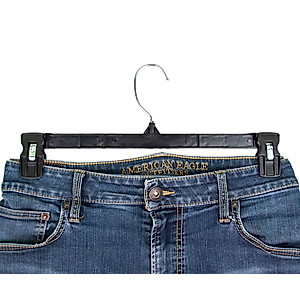 HangOn Combo Set Recycled Plastic Shirt & Pants Hangers, 19 Inch & 14 Inch, Black, 30 Pack