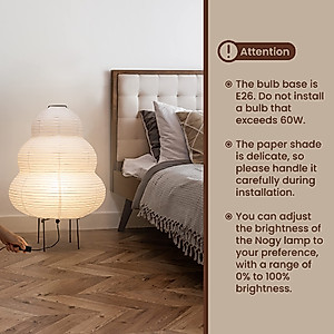 Nogy Noguchi Style Lamp • Akari Lamp • Japanese Lamp • Floor Paper Lamp • Rice Paper Floor Lamp • Chinese Lantern • Lampara de Pie para Sala • Japandi Style Lamp