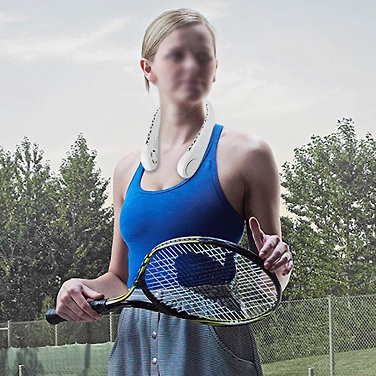 AMBAYZ Leafless Hanging Neck A8 Mute Small Fan Lazy USB Outdoor Sports Fan/a