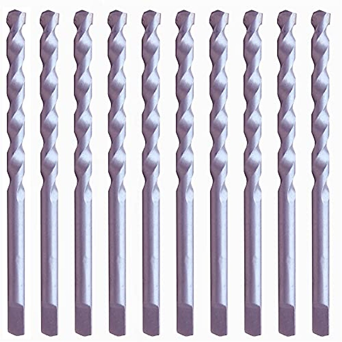 Masonry Drill Bits 5/32 in.x 3-1/2 in. Carbide Tip Flat Shank Drill Concrete Stone Bricks-10Pcs