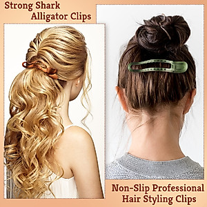 Yinder 9 Pcs Alligator Hair Clips Oval French Barrette Flat Claw Clips Duckbill Sectioning Hair Accessories for Women Jumbo Jaw Hair Clips for Styling Hair Clamps Barrettes for Gifts(Multi Color)