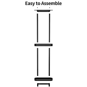 STWWO Bathroom Towel Storage, 36.4 Inch Towel Racks for Bathroom Wall Mounted with Shower Caddy with Metal Shelf, Black