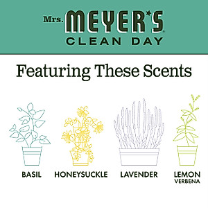 Mrs. Meyer's Liquid Dish Soap, Biodegradable Formula, Basil, 16 fl. oz - Pack of 3