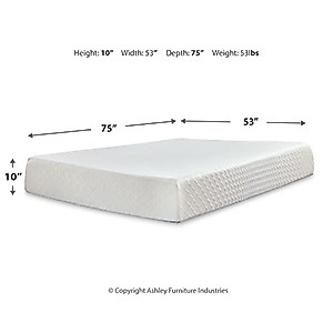 Signature Design by Ashley Full Size Chime 10 Inch Medium Firm Memory Foam Mattress with Green Tea & Charcoal Gel