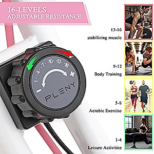 PLENY Folding Exercise Stationary Bike Workout, 3-In-1 Folding Indoor Cycling Exercise Bike, Magnetic Upright Workout Bike with Arm Exercise Resistance Bands and Ankle Strap for Home Gym