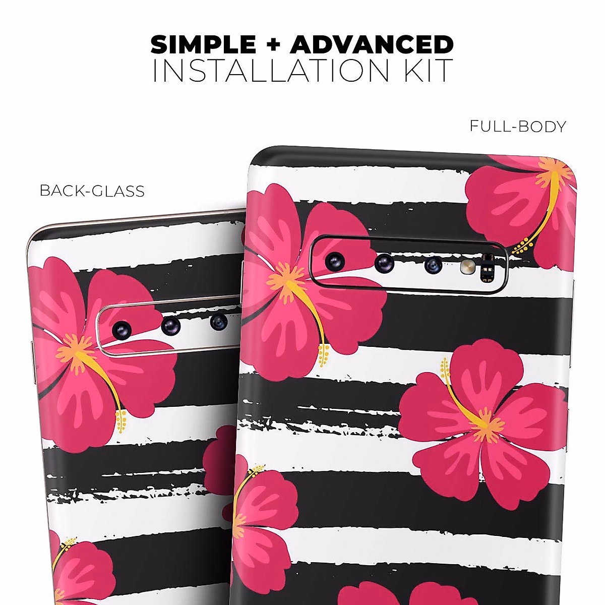 DesignSkinz Tropical Summer Hot Pink Floral v2 Protective Vinyl Decal Wrap Skin Cover Compatible with The Samsung Galaxy S20 (Screen Trim & Back Glass Skin)