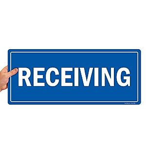 SmartSign "Receiving" Sign | 10" x 24" Plastic